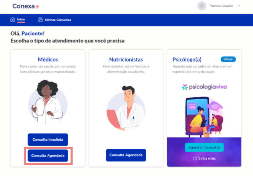 3. Atendimento Agendado – Conexa Saúde